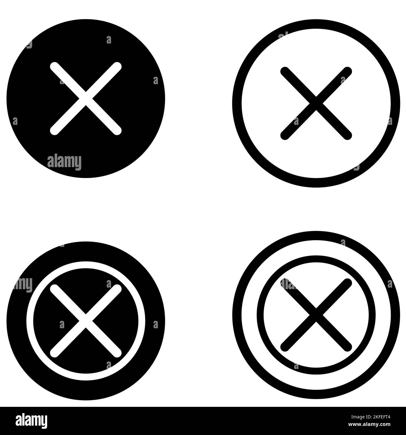 Delete icon on white background. Cancel button. flat style Stock Photo ...