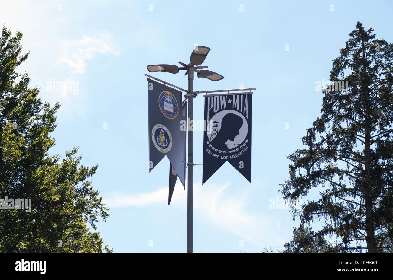 The prisoner of war and missing in action flag was erected to honor ...