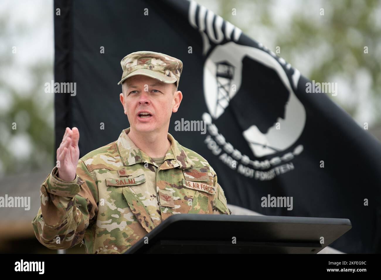 U.S. Air Force Col. Derek Salmi, 60th Air Mobility Wing commander ...
