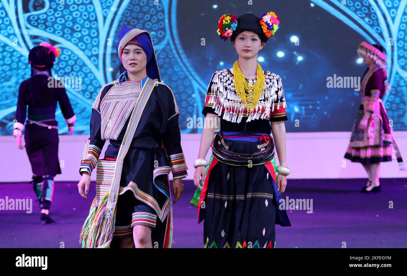 Yunnan traditional costumes at the 2022 China International Travel Mart ...