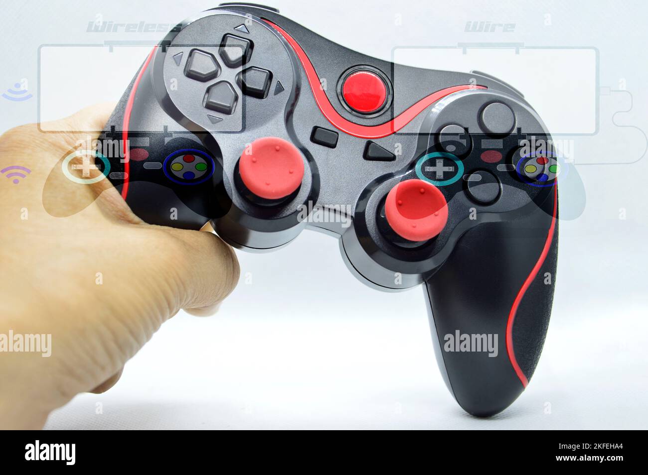 Joystick for playing games Isolated from white background Stock Photo ...