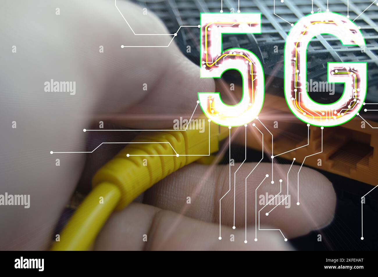 The concept of connecting in the 5G communication era Stock Photo - Alamy