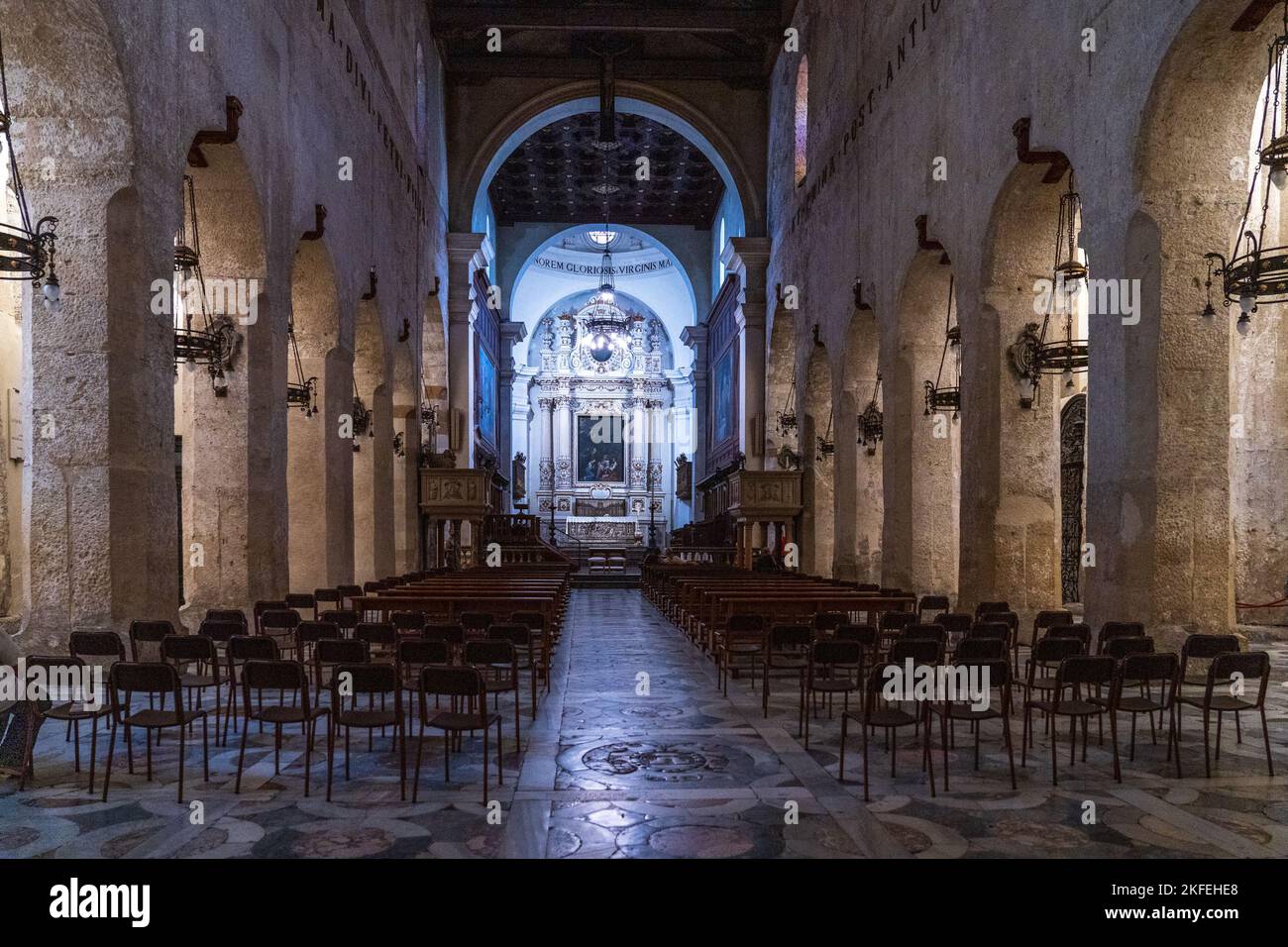 Syracuse cathedral built on top of a Greek temple. Doric columns can be ...