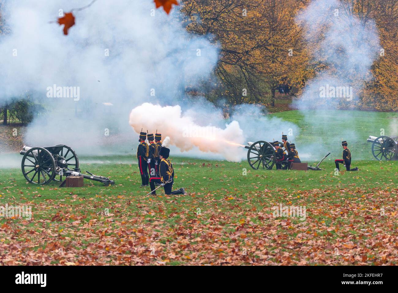 Kings Troop, Royal Horse Artillery carried out a 41 gun salute for the ...