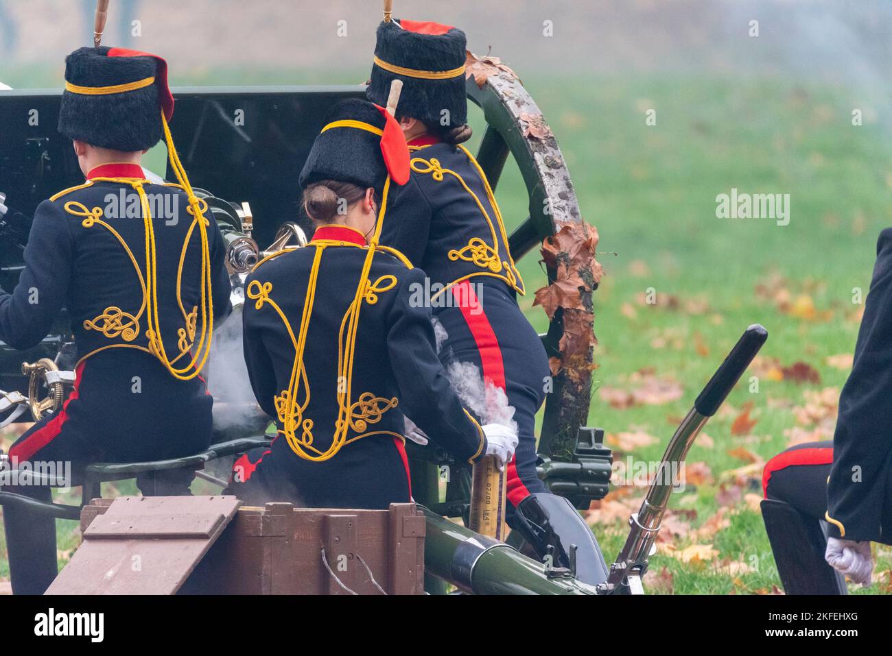 Kings Troop, Royal Horse Artillery carried out a 41 gun salute for the ...