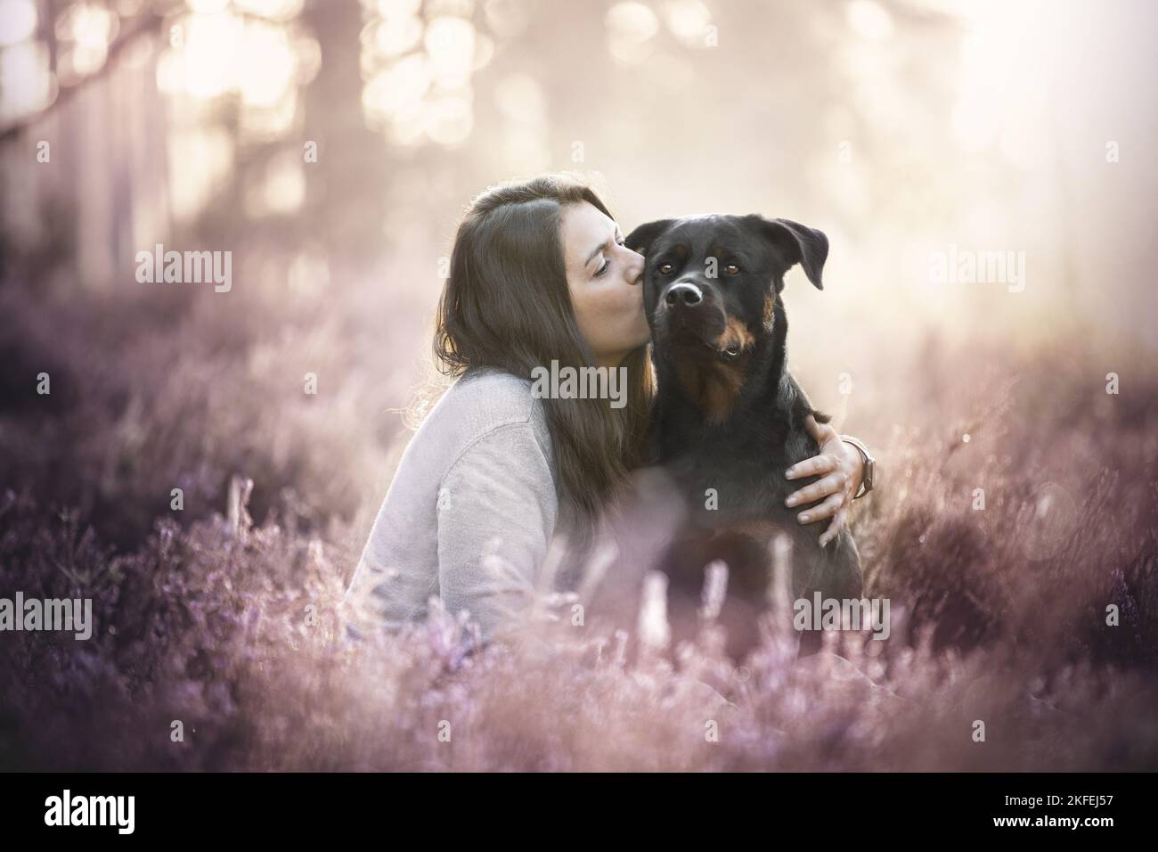 Woman and rottweiler hi-res stock photography and images - Alamy