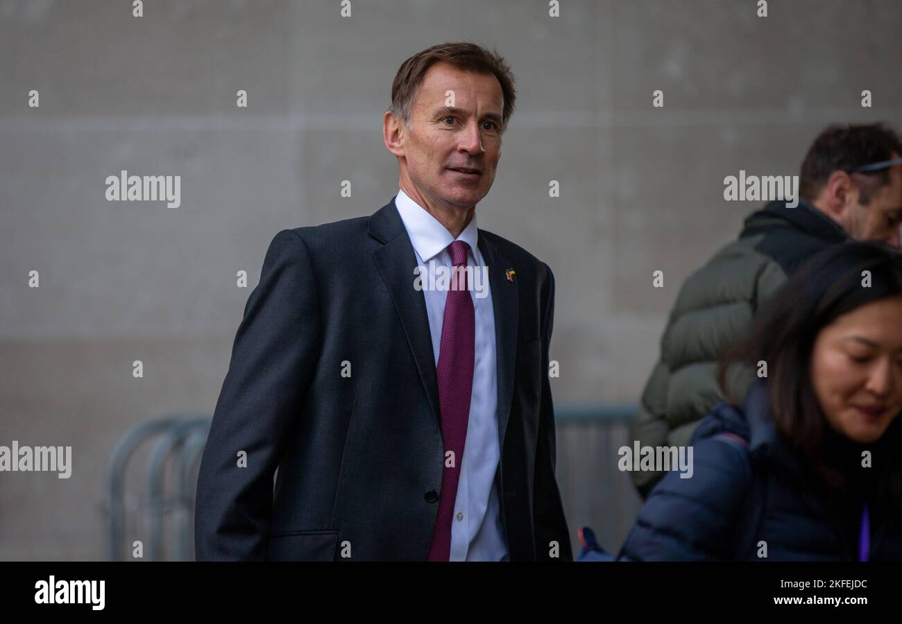 London, England, UK. 18th Nov, 2022. Chancellor of the Exchequer JEREMY ...
