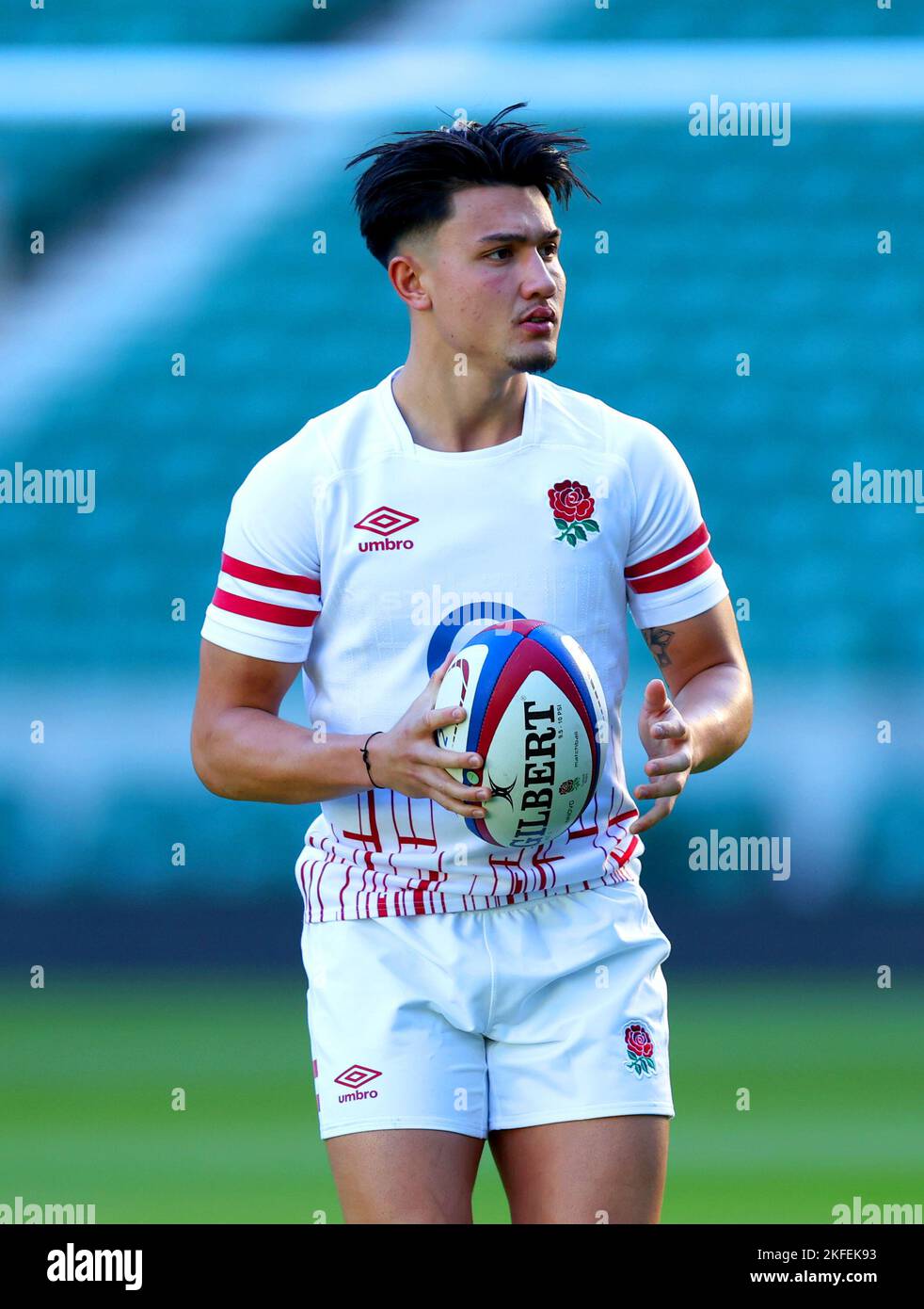 England's Marcus Smith during a training session at Twickenham Stadium ...