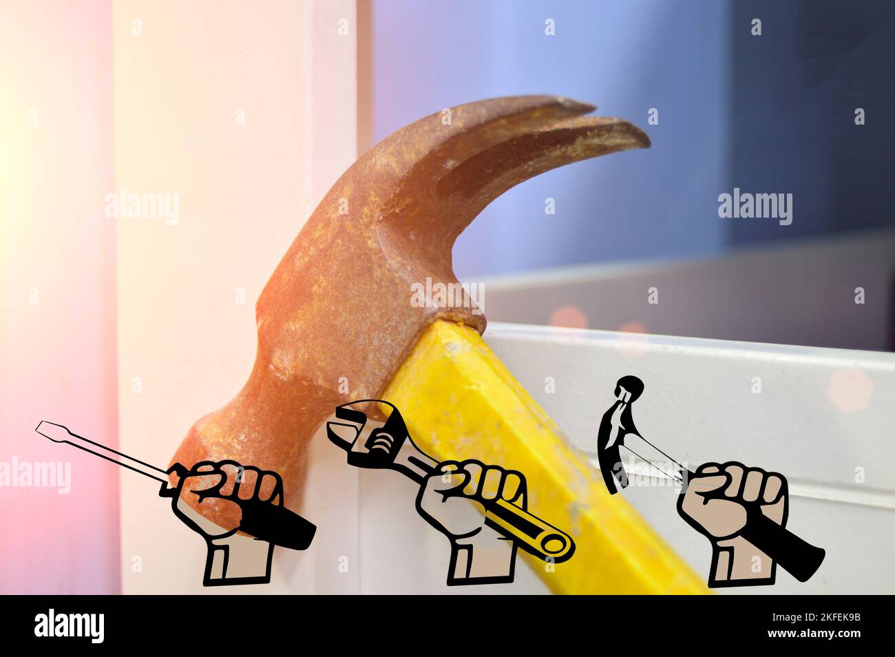 The concept of hammer is a symbol of labor Stock Photo - Alamy
