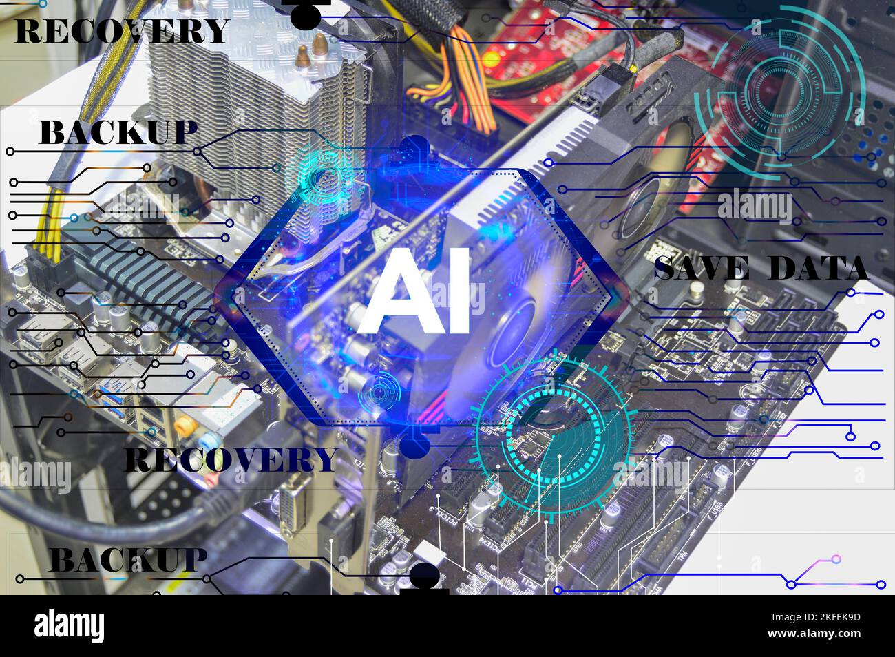 Concept technology with artificial intelligence (AI) to control Stock ...