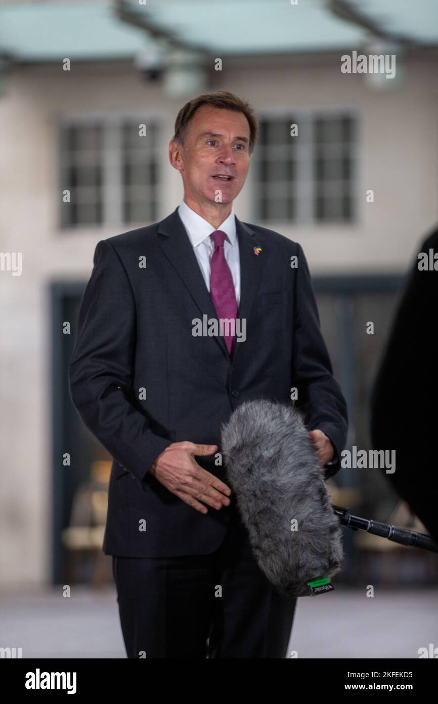 London, England, UK. 18th Nov, 2022. Chancellor of the Exchequer JEREMY ...