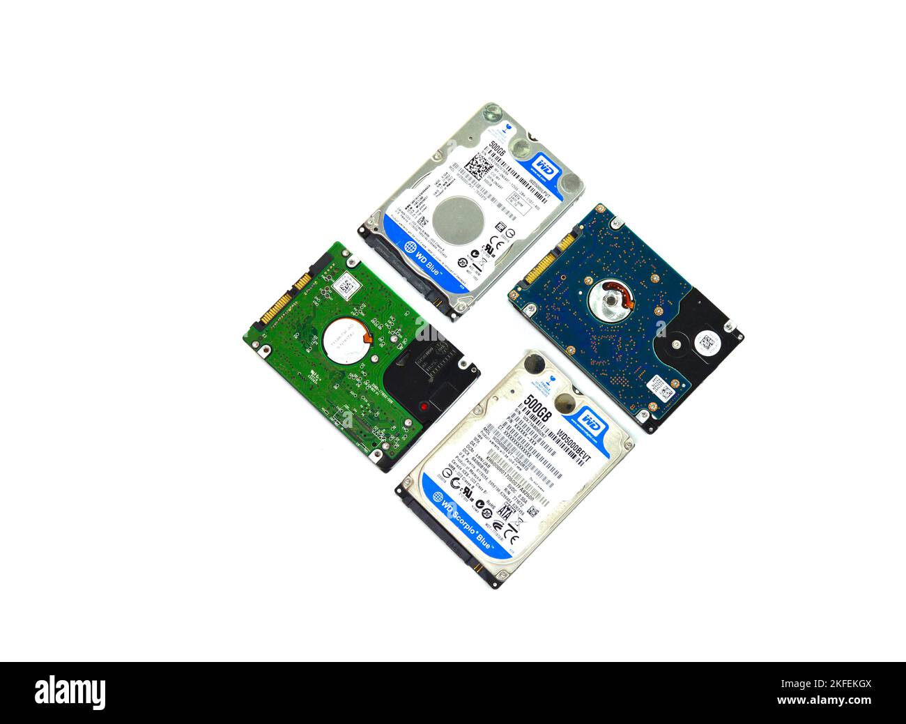 30-8-2022, Chonburi, Thailand The swivel disk type hard drive is still ...