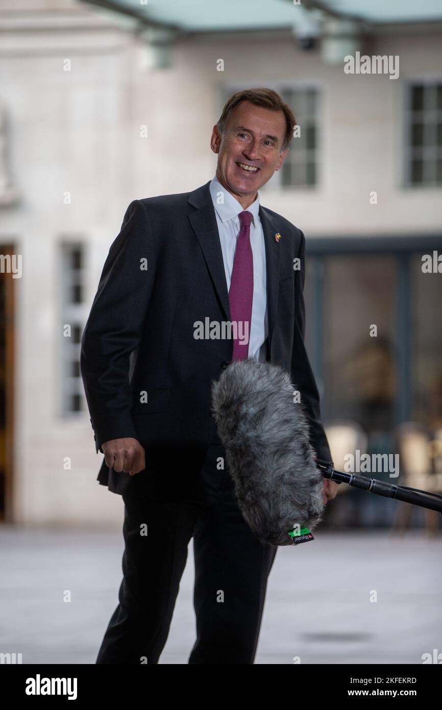 London, England, UK. 18th Nov, 2022. Chancellor of the Exchequer JEREMY ...
