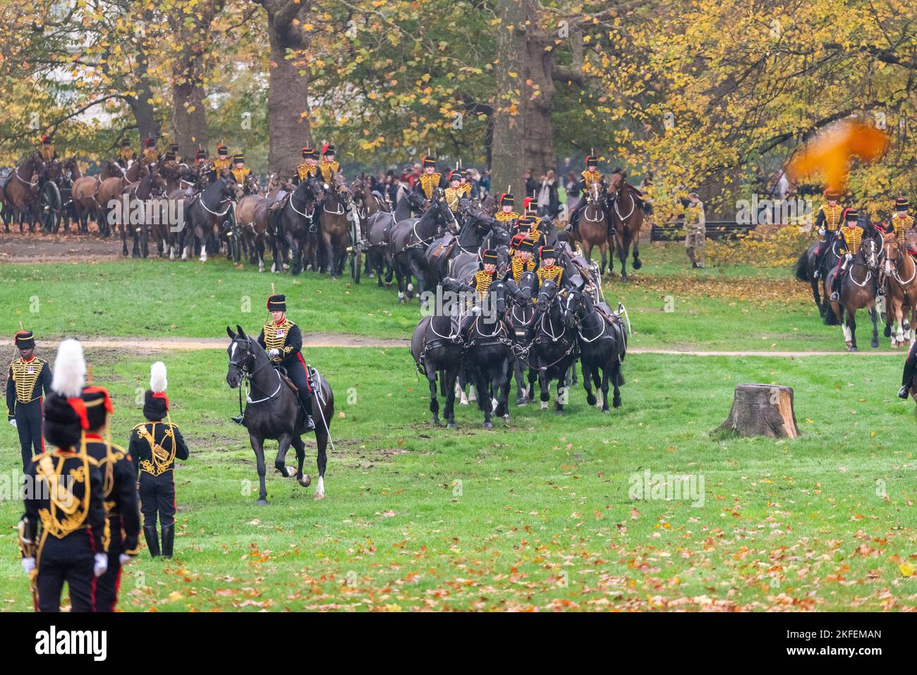 Kings Troop, Royal Horse Artillery carried out a 41 gun salute for the ...