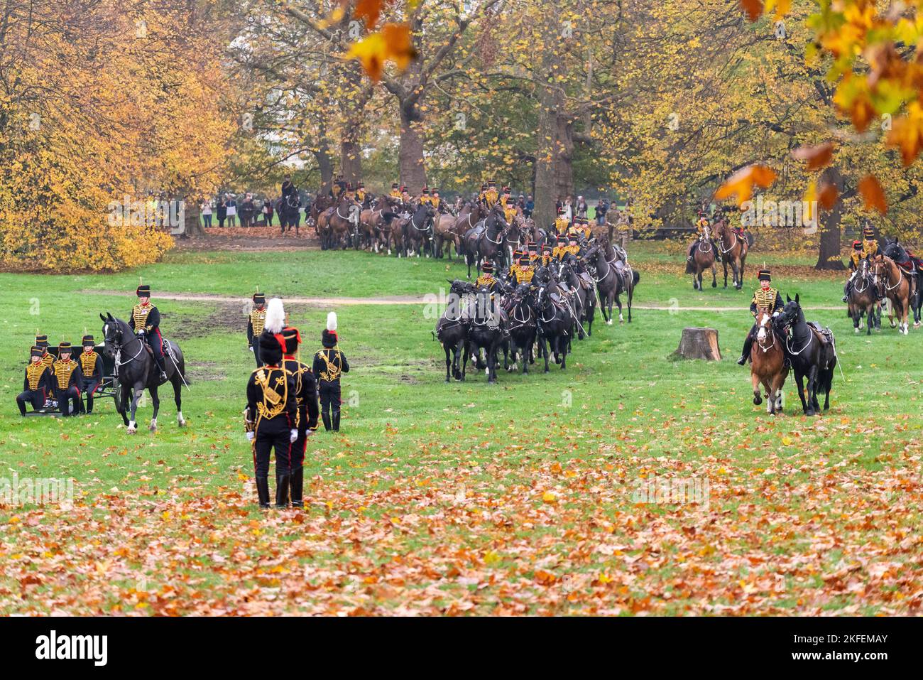 Kings Troop, Royal Horse Artillery carried out a 41 gun salute for the ...