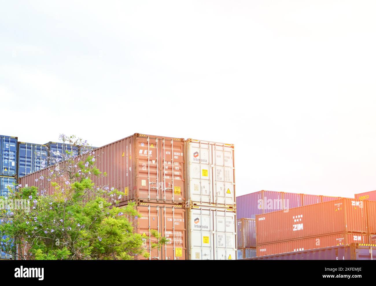 1-9-2022, Chonburi, Thailand, large containers Used for international ...