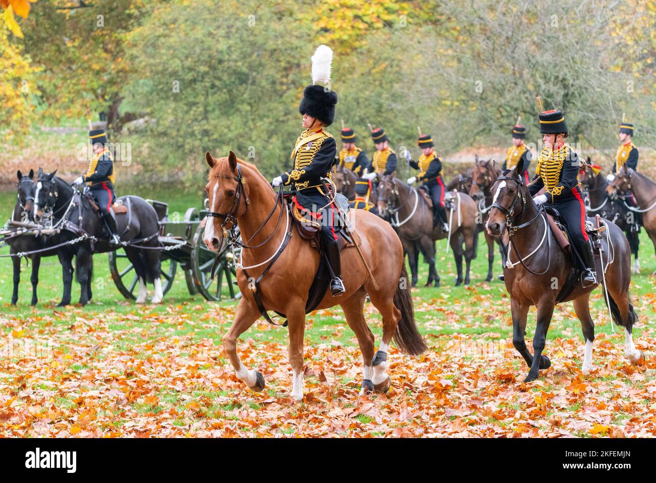 Kings Troop, Royal Horse Artillery carried out a 41 gun salute for the ...