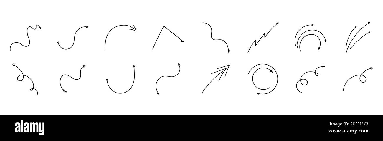 Black writhing and twisting arrows icon set Stock Vector Image & Art ...