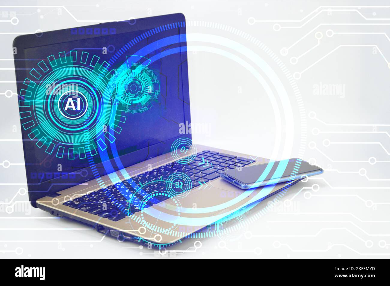 Concept of artificial intelligence (AI) controlling technology Stock ...