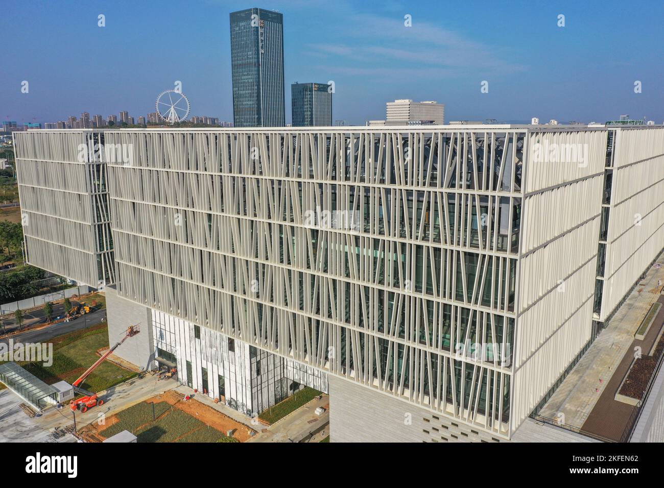 Aerial photo shows the main building of the new Liuzhou Library has ...
