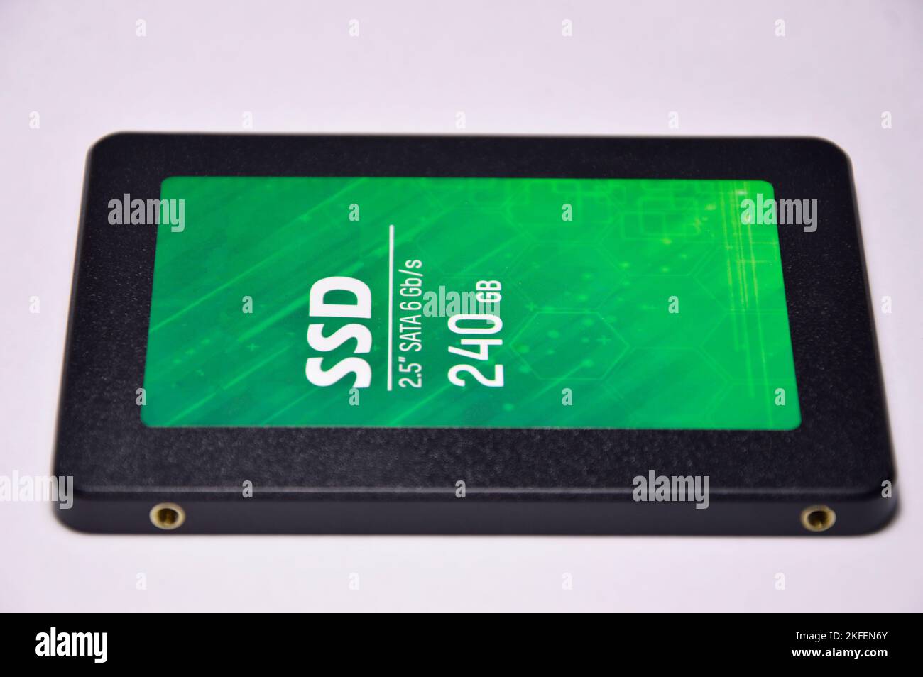Close-up photo of HDD SSD, blank on white background Stock Photo - Alamy