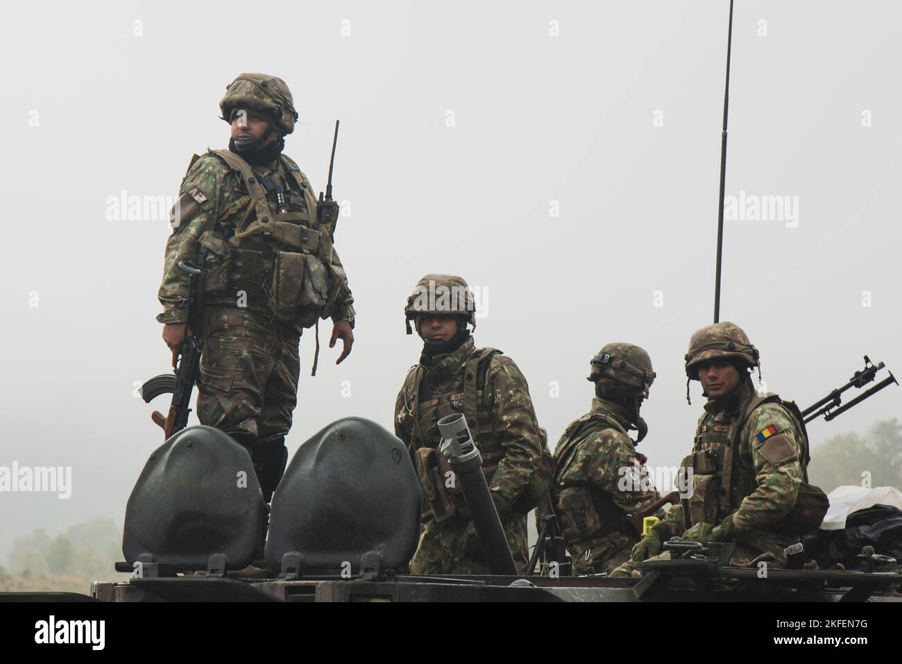 Romanian Soldiers prepare to launch a simulated assault against the U.S ...