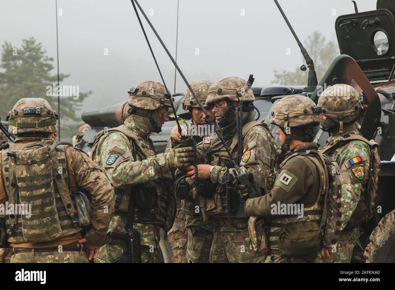 Romanian Soldiers prepare to launch a simulated assault against the U.S ...