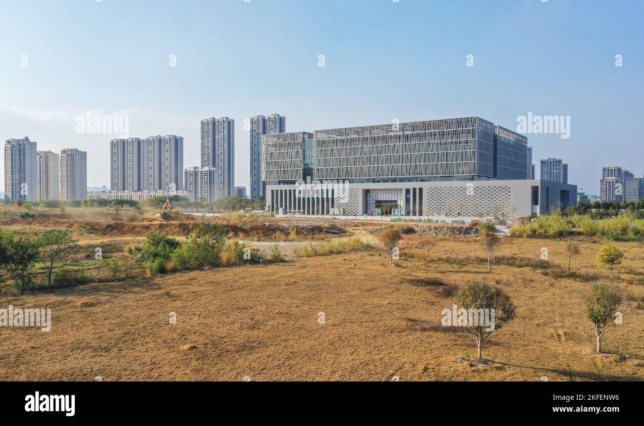 Aerial photo shows the main building of the new Liuzhou Library has ...