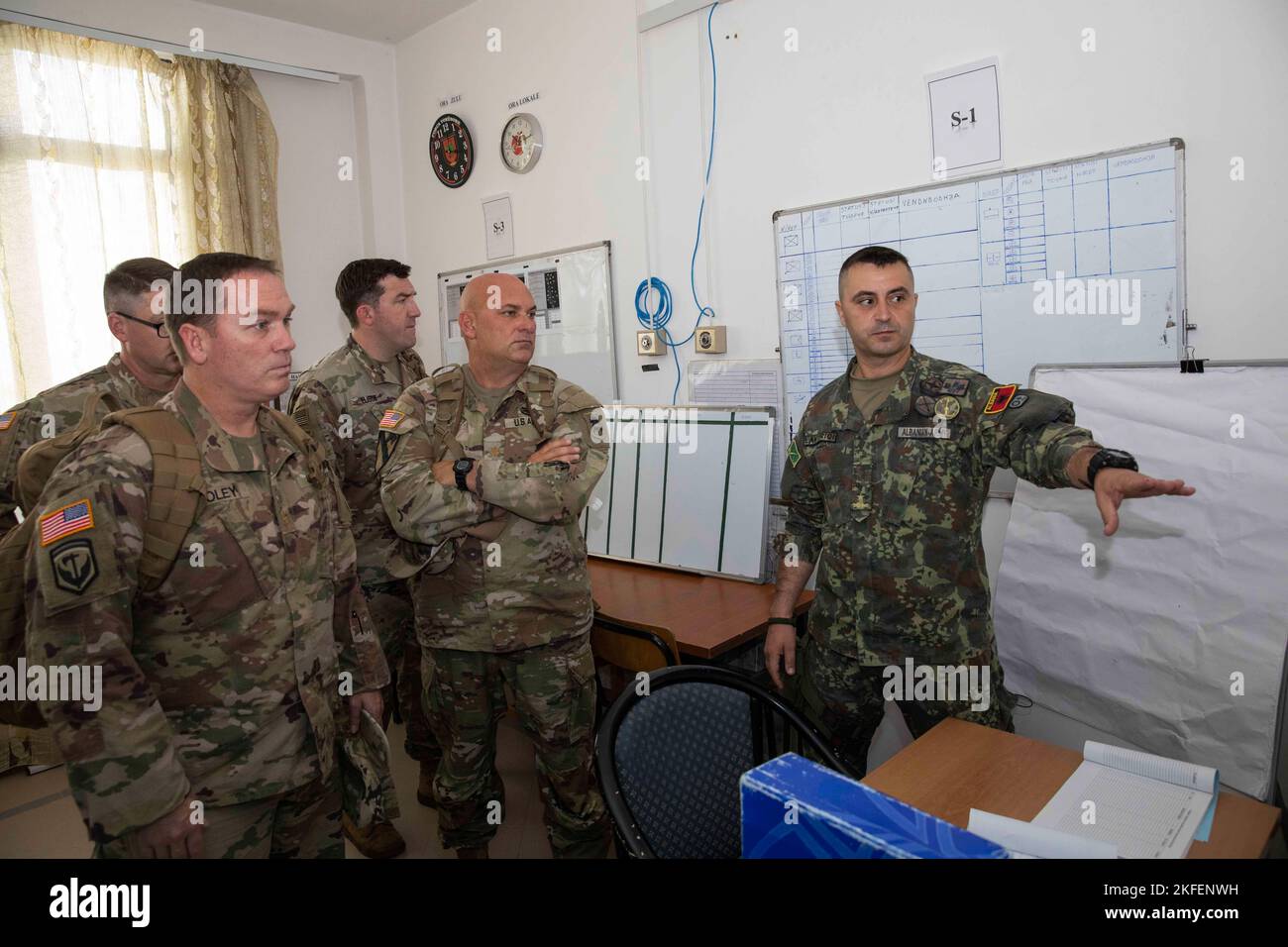 Albanian Armed Forces Major Ervin Lakuriqi, Chief of Section Operations ...