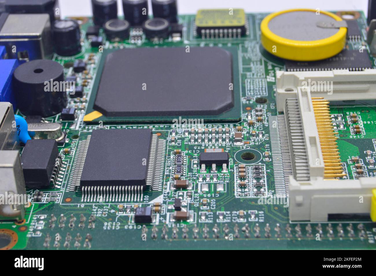 Close-up view of the side of the motherboard Stock Photo - Alamy