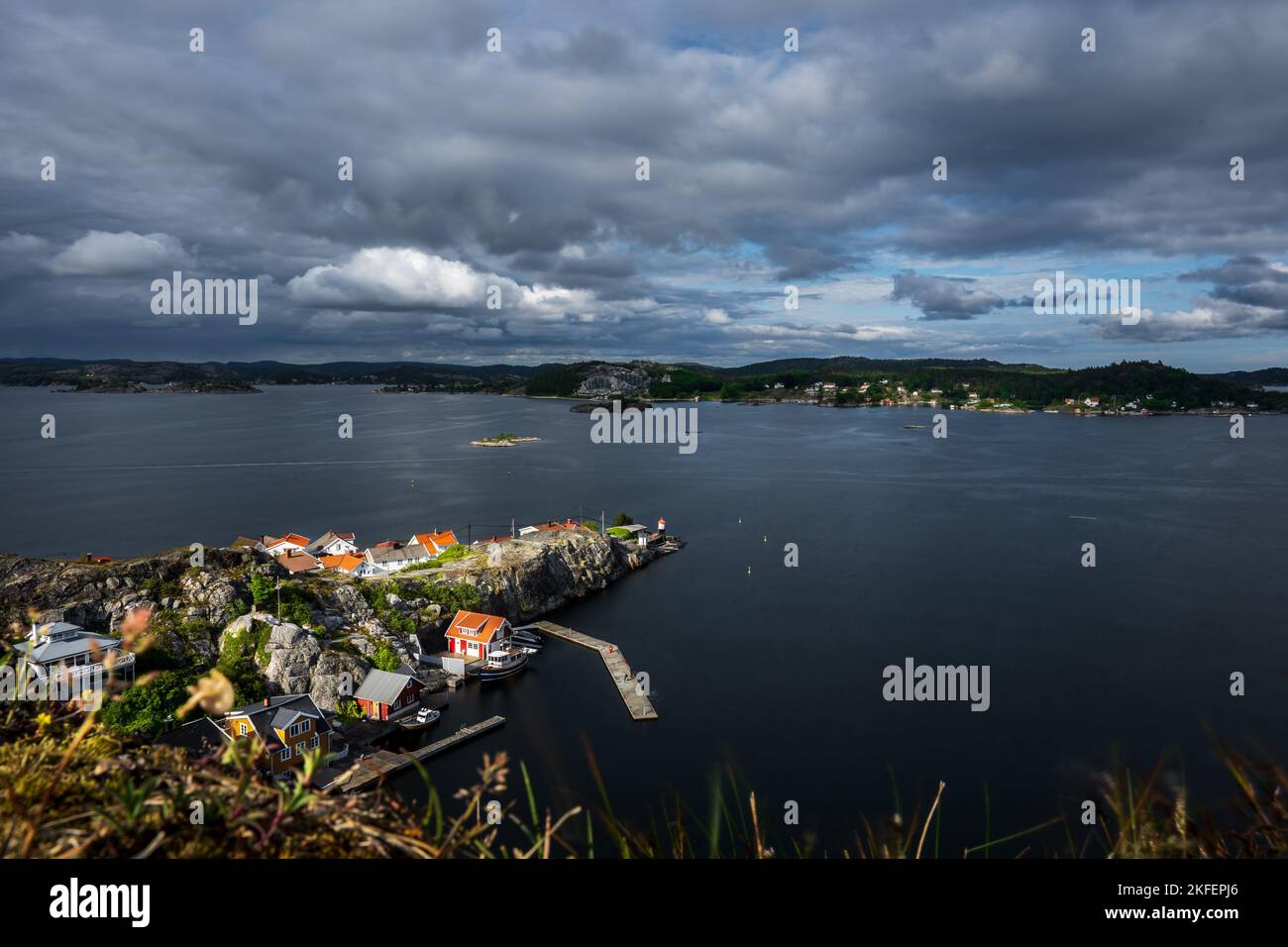 A scenic view of the buildings on the seashore in Gothenburg ...
