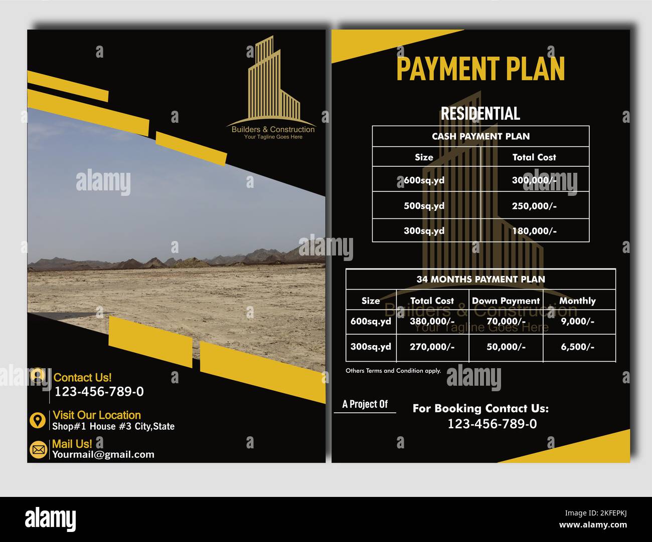 Business Brochure Editable Template For Builders/Architecture Stock ...