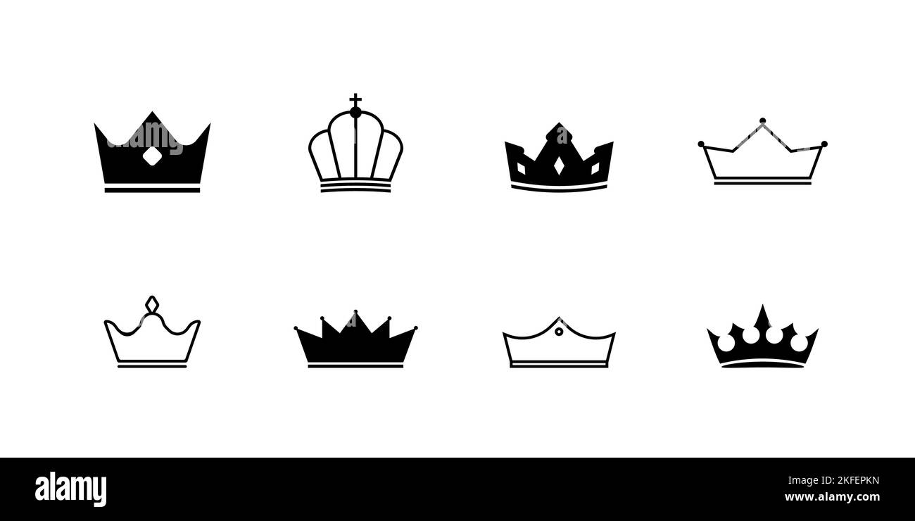 Black emperor corona icon set Stock Vector Image & Art - Alamy