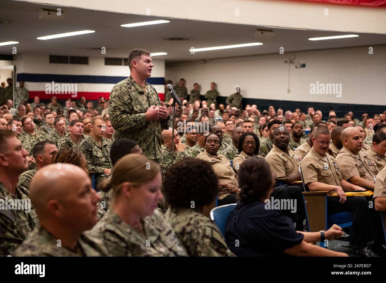 NORFOLK, Va. (Sept. 13, 2022) Sailors ask questions to Master Chief ...
