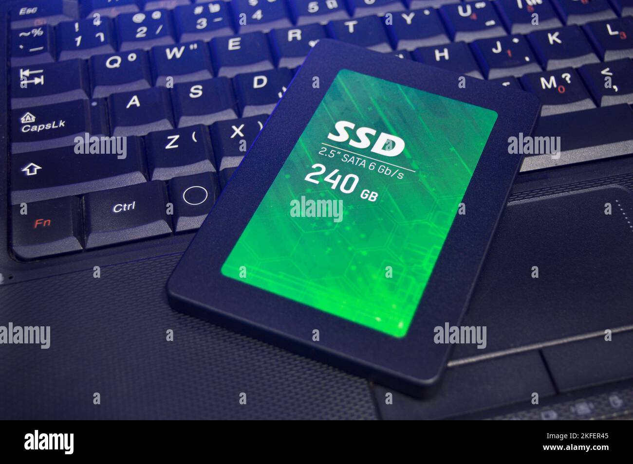 SSD drives are very popular these days, SSD are placed on laptops Stock ...