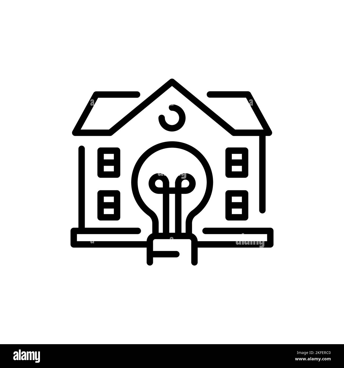 Alternative school olor line icon. Children learning. Pictogram for web ...