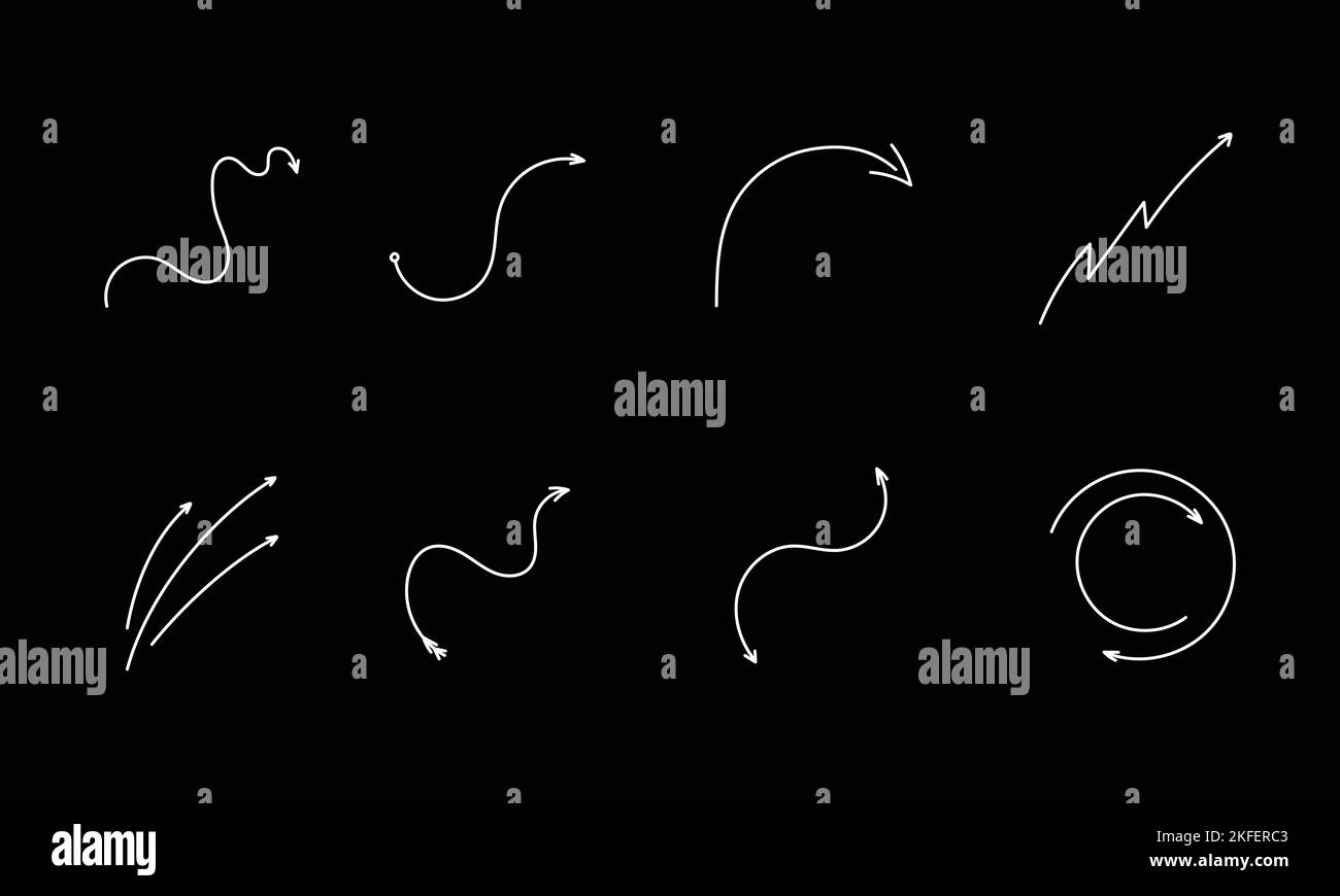 White writhing and twisting arrows icon set Stock Vector Image & Art ...