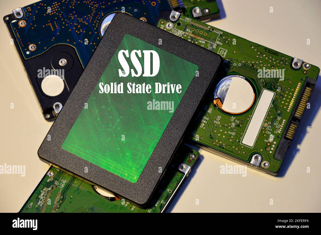 SSD is a hard disk that is more popular to use. old hard disk Stock ...