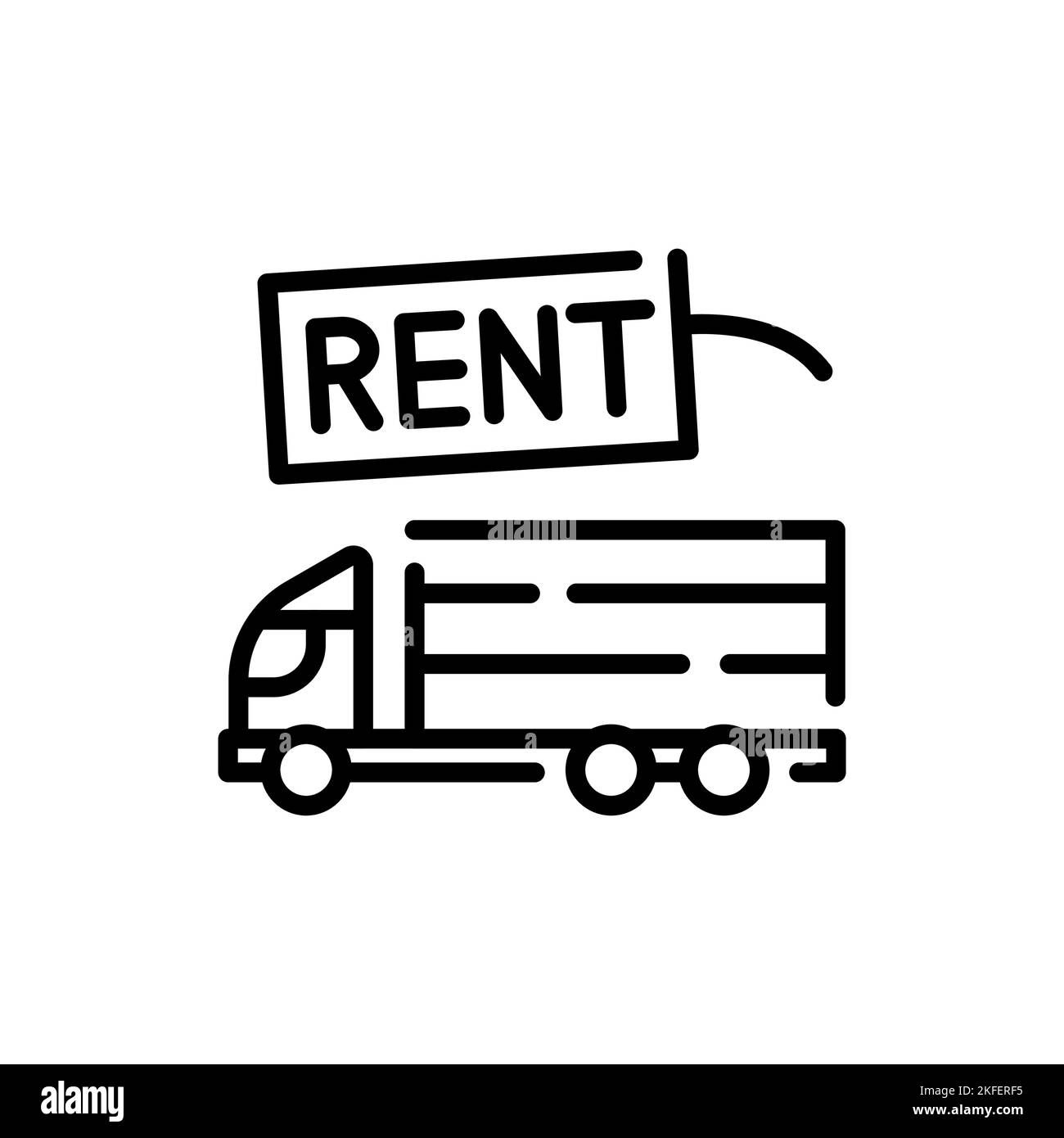 Truck rental black line icon. Freight transport Stock Vector Image ...
