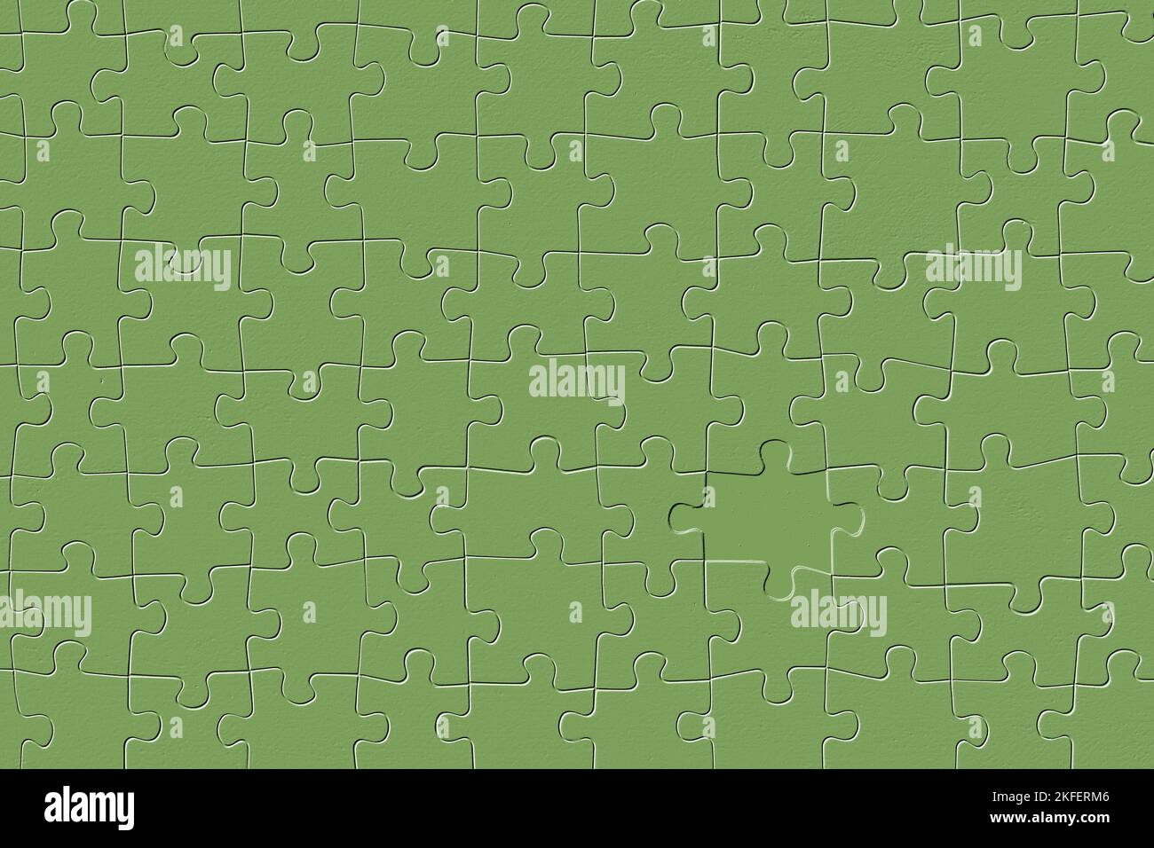 Missing piece of a green jigsaw puzzle Stock Photo - Alamy
