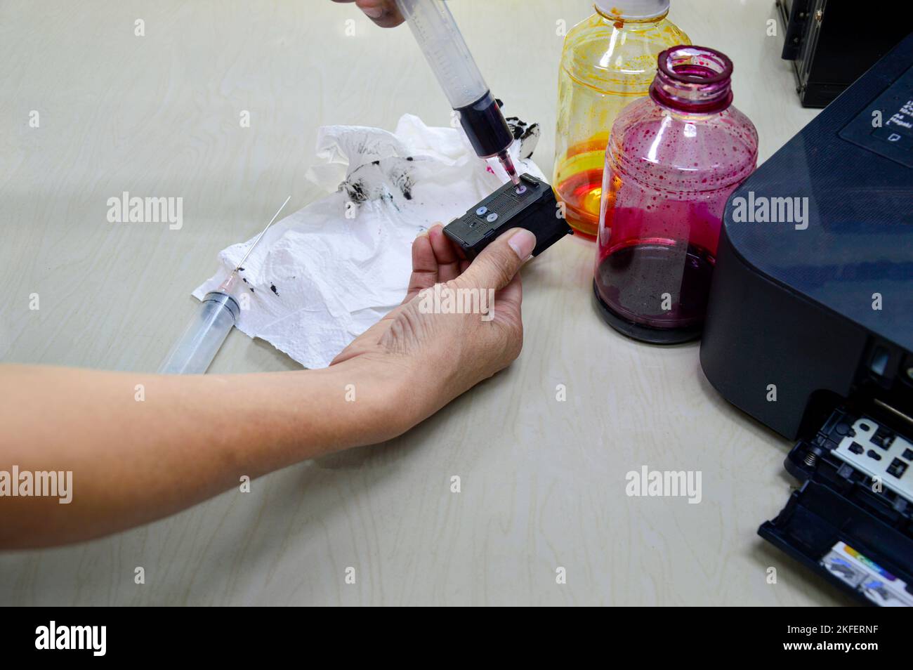 Image while filling the printer head with ink Stock Photo - Alamy