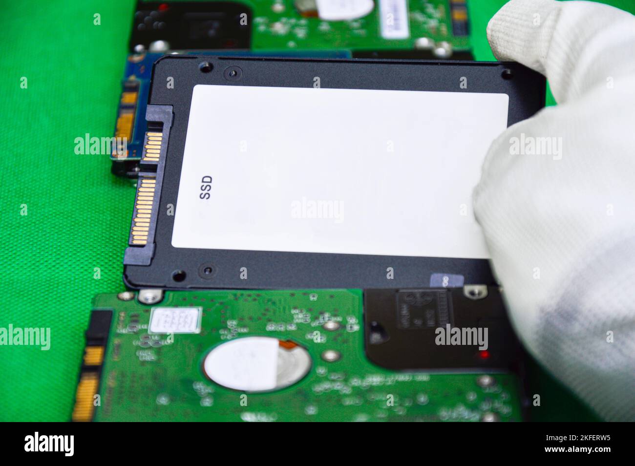 SSD is a hard disk that is more popular to use. old hard disk Stock ...