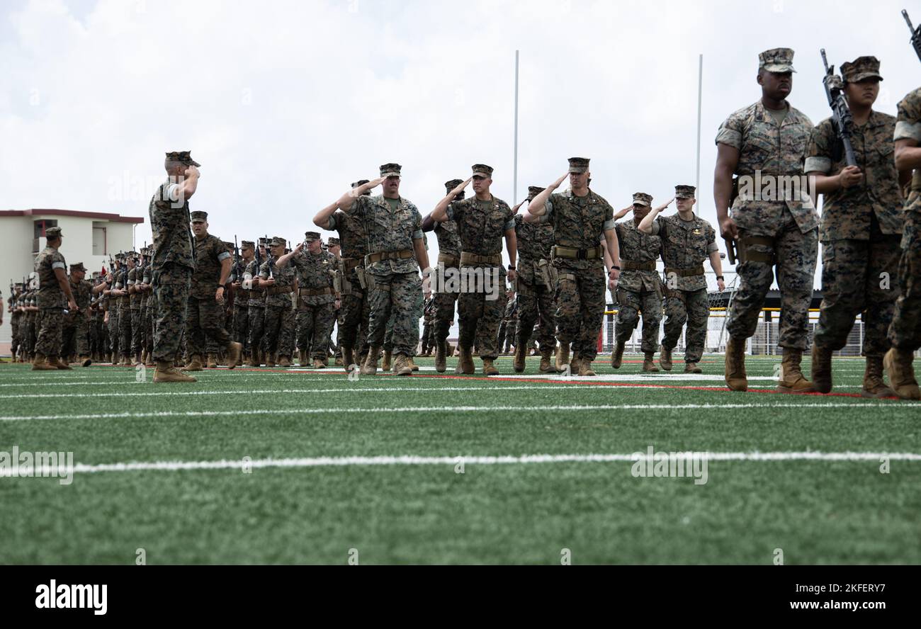 U.S. Marines with 3d Marine Division conduct a rehearsal for a battle ...