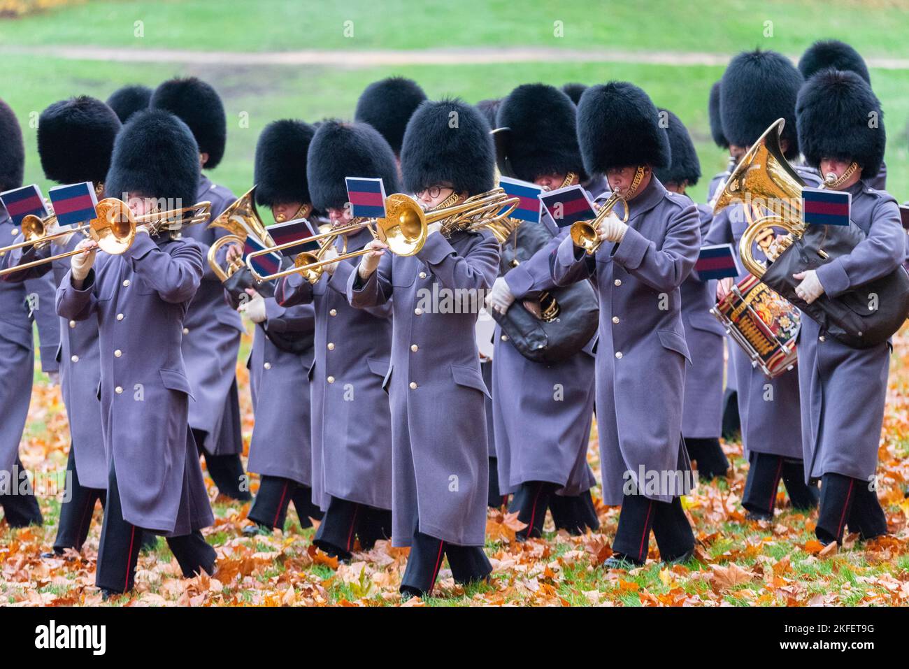 Band of the Coldstream Guards playing after the Kings Troop, Royal ...