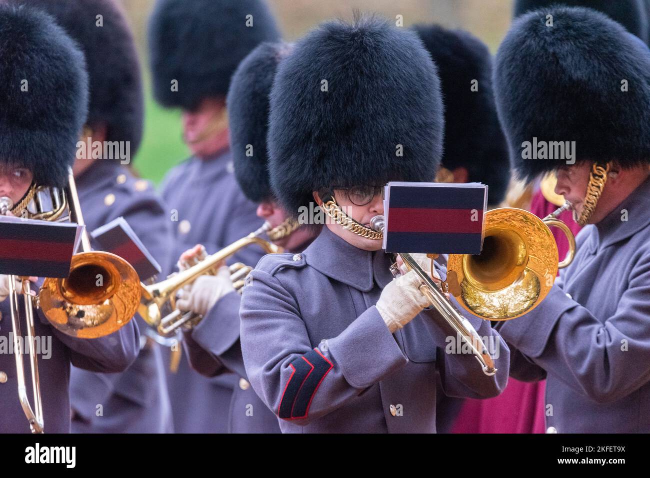 Band of the Coldstream Guards playing after the Kings Troop, Royal ...
