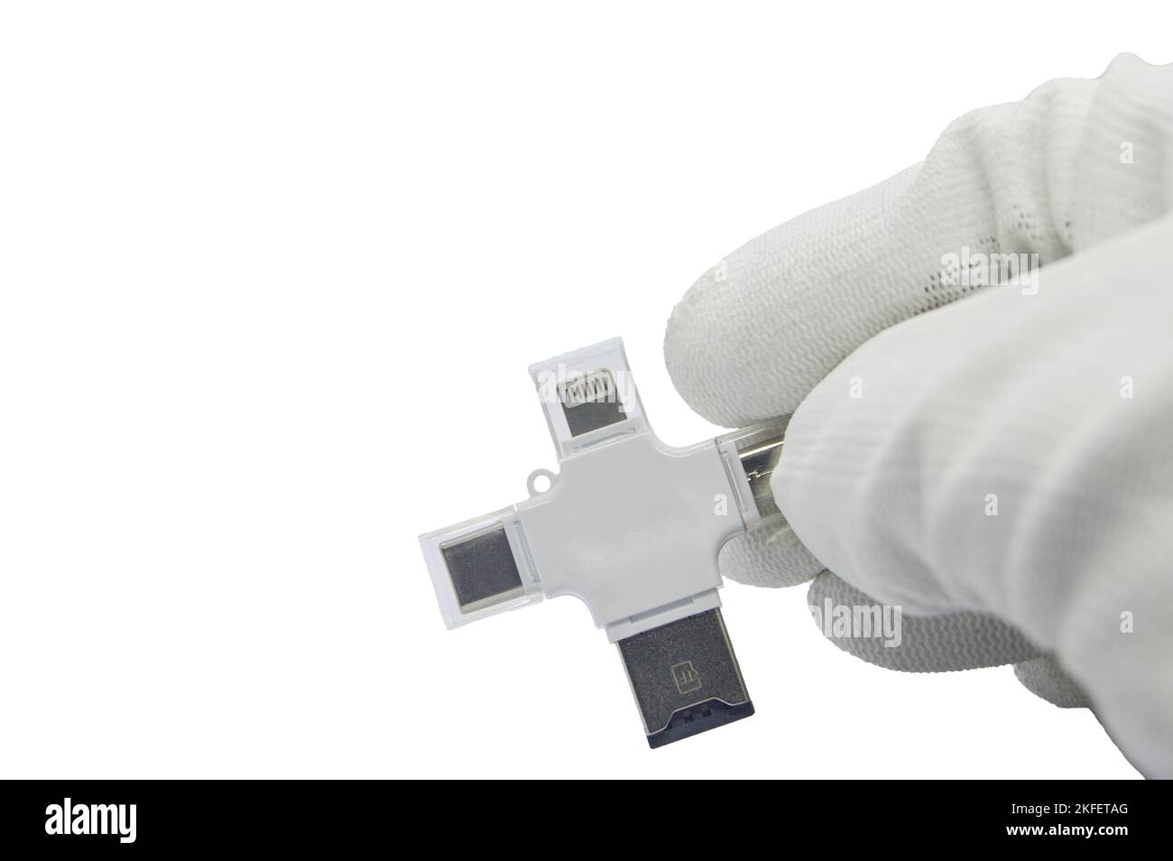 USB card reader white cross shape (with clipping path Stock Photo - Alamy