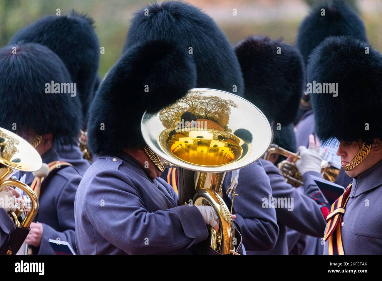 Band of the Coldstream Guards playing after the Kings Troop, Royal ...