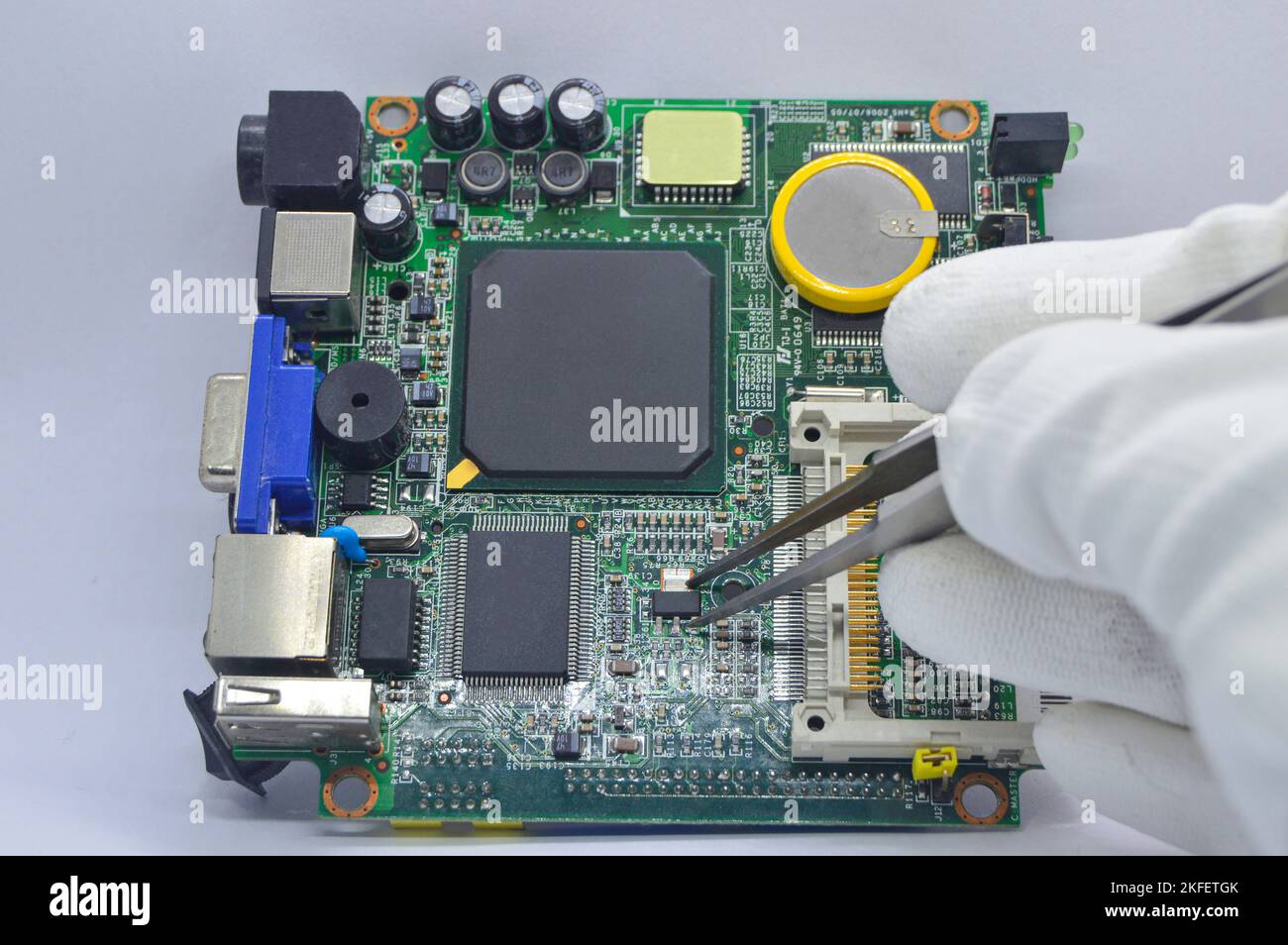 Close-up view of the motherboard, seeing devices Stock Photo - Alamy