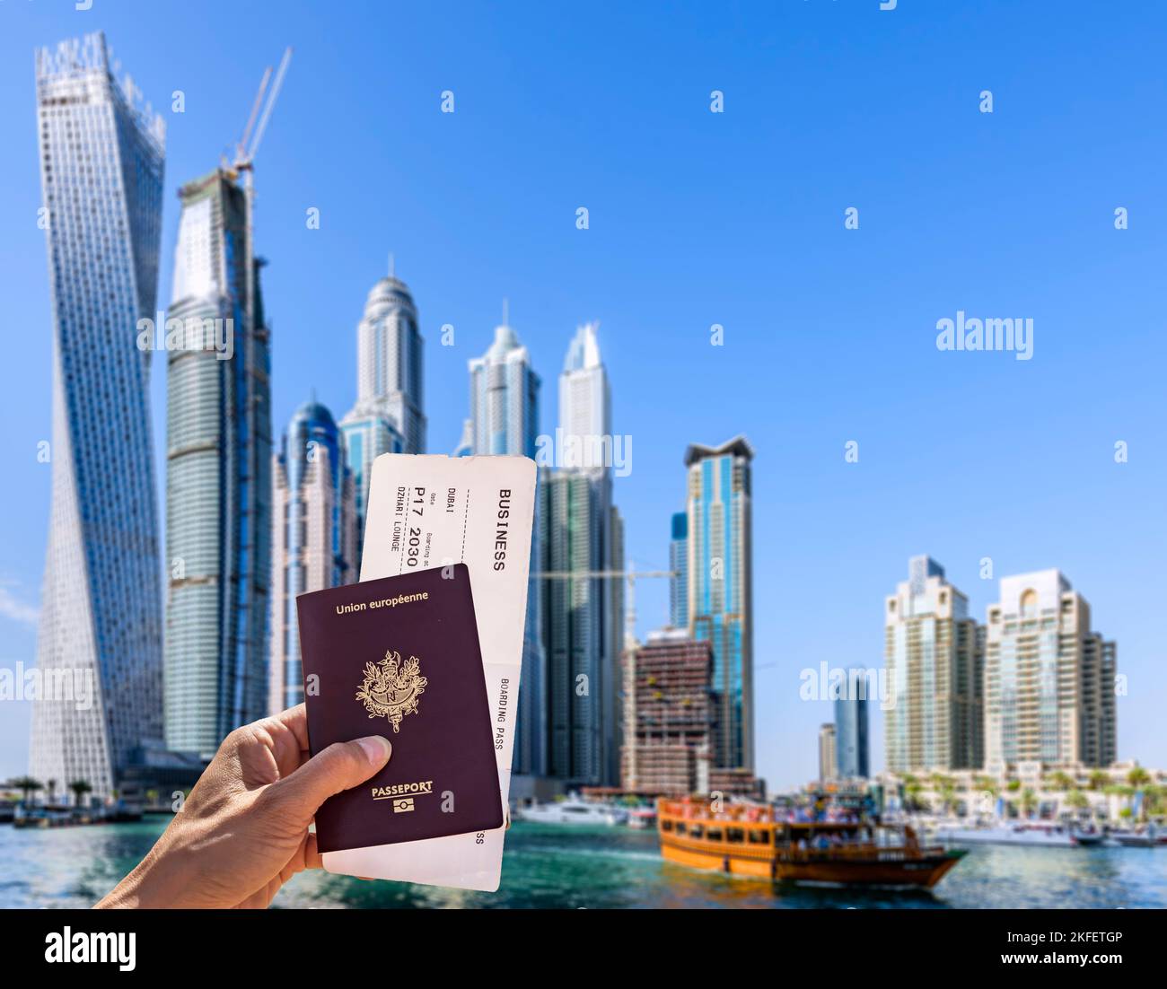 Emirates business class ticket hi-res stock photography and images - Alamy