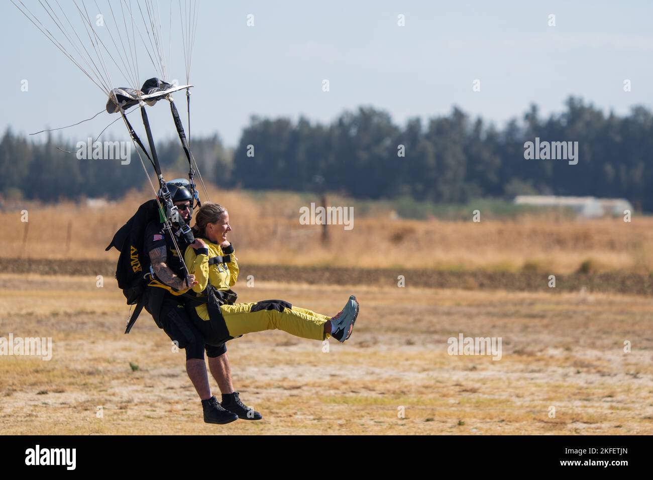 Sgt. 1st Class Marcus Denniston of the U.S. Army Parachute Team takes a ...